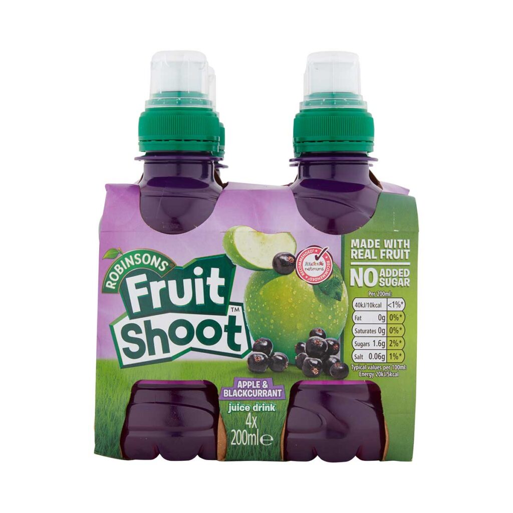 Robinsons Fruit Shoot Apple & Blackcurrant No Added Sugar 4×200ml ...