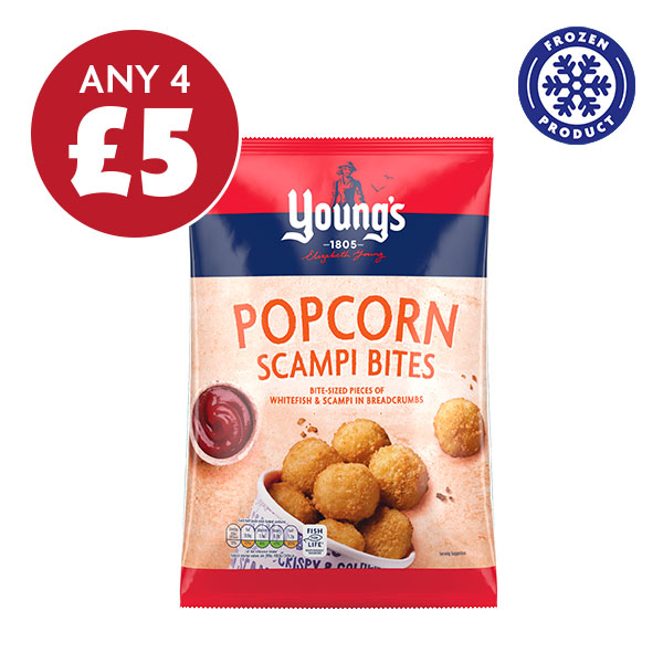 Young's Popcorn Scampi Bites 190g | Heron Foods